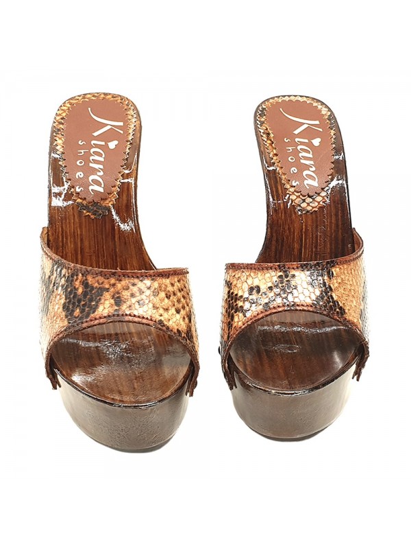 WOMAN HIGH HEEL CLOG PYTHON MADE IN ITALY - AVAILABLE ON LINE ON KIARA SHOES