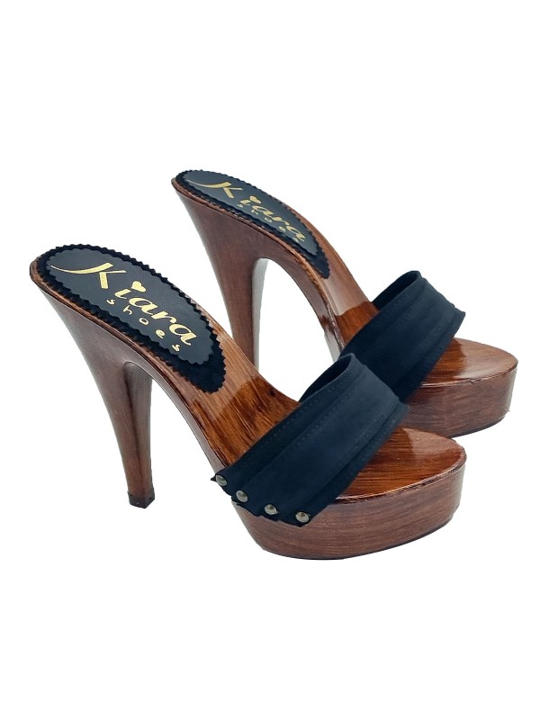 WOMAN HEEL CLOG- BLACK - MADE IN ITALY - AVAILABLE ON LINE